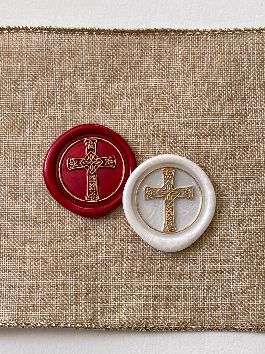 Cross Wax Seals With Gold Accent, Christmas Wax Seals, Wax Seal ...