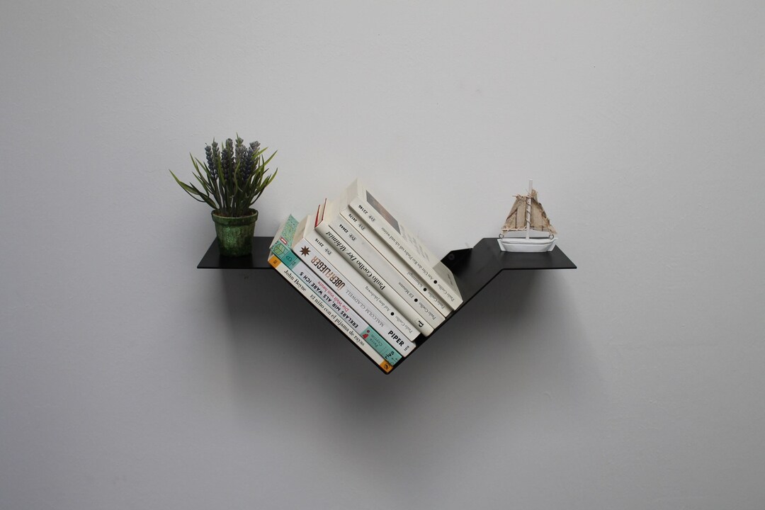 Stylish Shelf V-shape Decoration Bookcase Eye-catcher Design Shelf ...