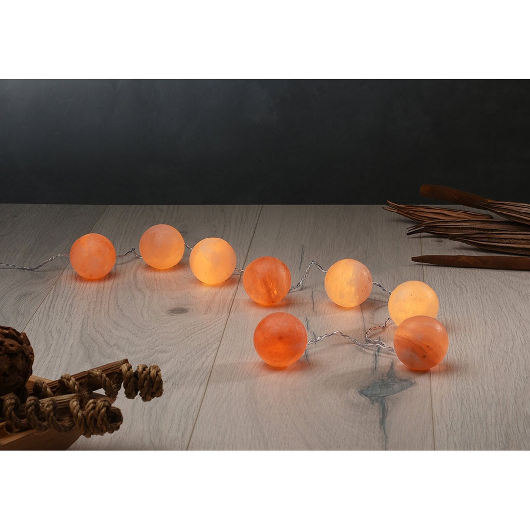 Salt Crystal Light Chain 8 Lights: LED Made of Salt Crystals From the ...
