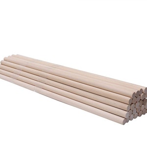 9mm Birch X 30cm Wooden Dowling Rods 5/10/20 Pieces Craft Sticks Rods ...