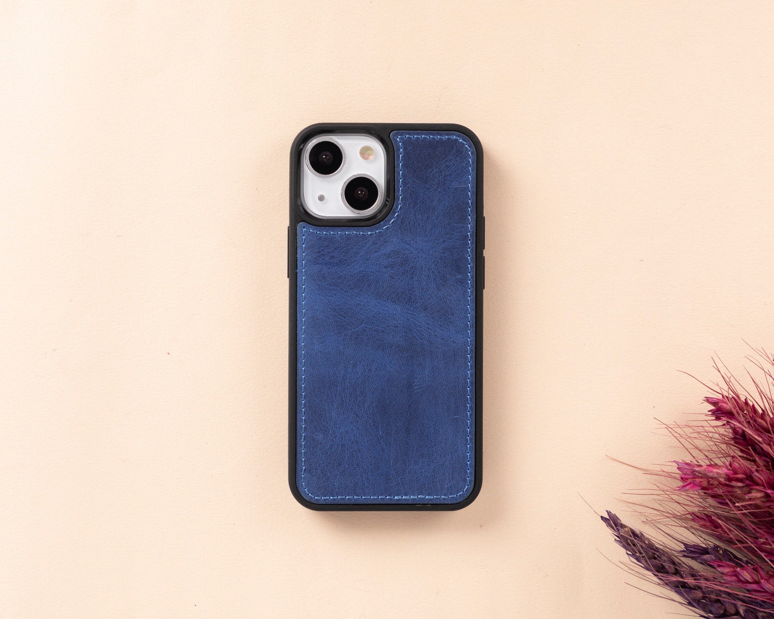 Dark Blue Leather Iphone 13 Mini 5.4 & Iphone 13 - Etsy