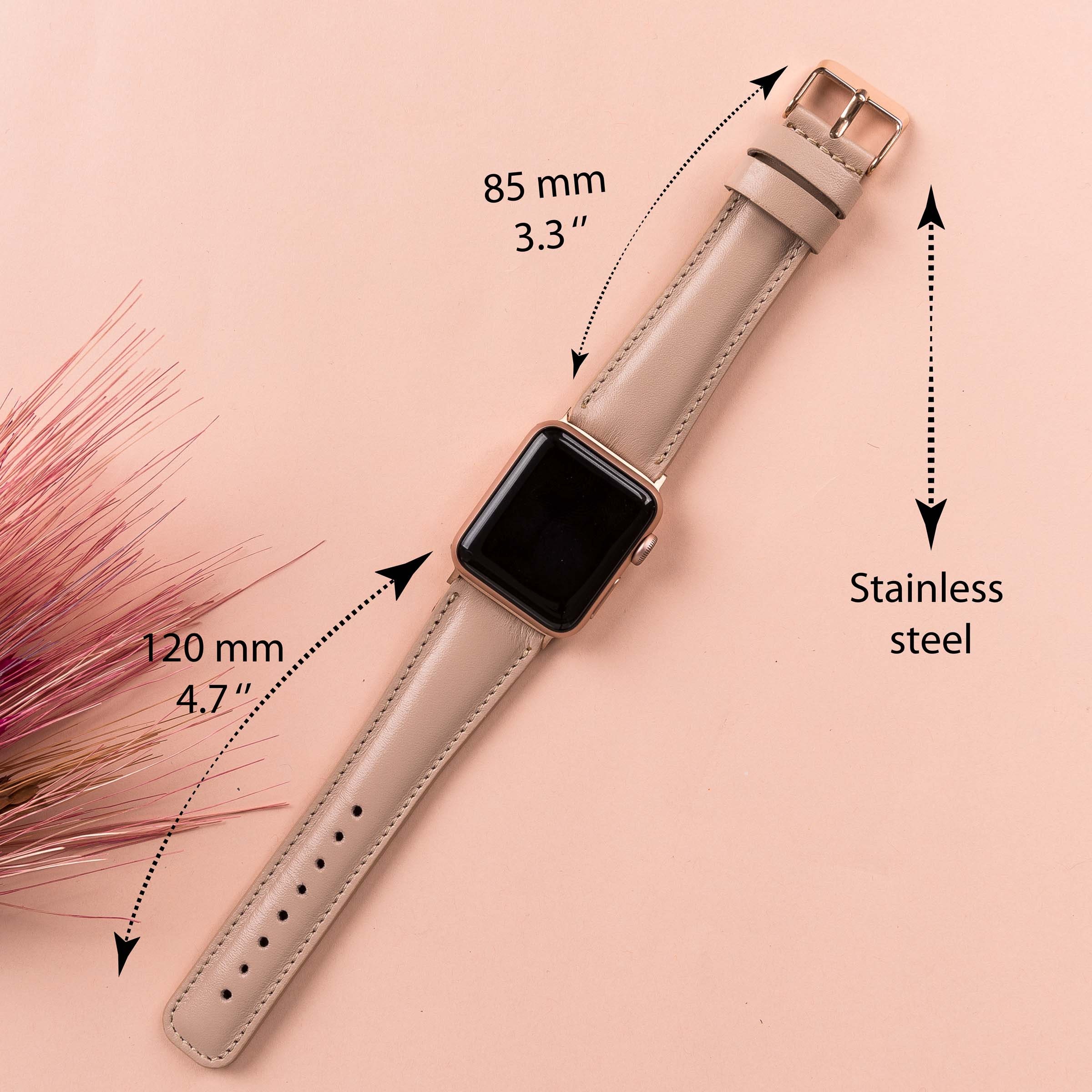 Pink Leather Apple Watch Band 38mm 40mm 41mm 42mm 44mm 45mm - Etsy