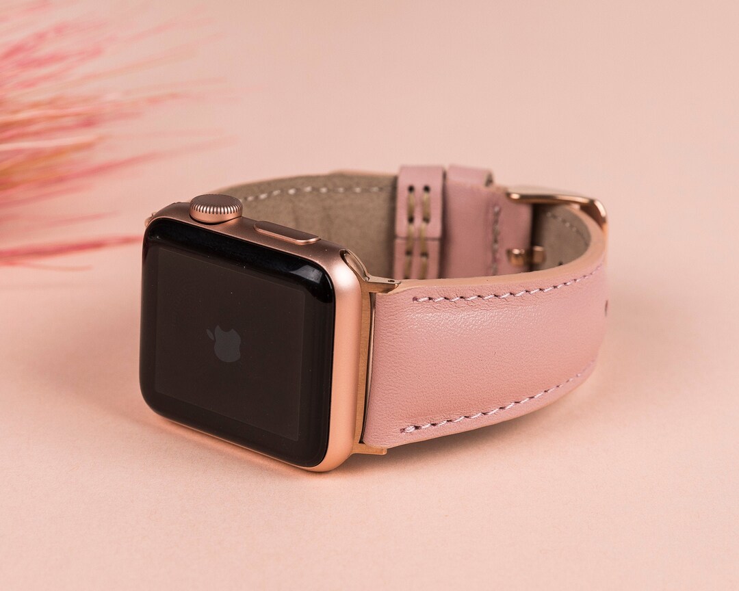 Pink Leather Apple Watch Band 38mm 40mm 41mm 42mm 44mm 45mm 46mm 49mm ...