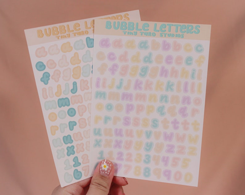 Bubble Letters Sticker Sheet Alphabet Stickers Bullet | Etsy