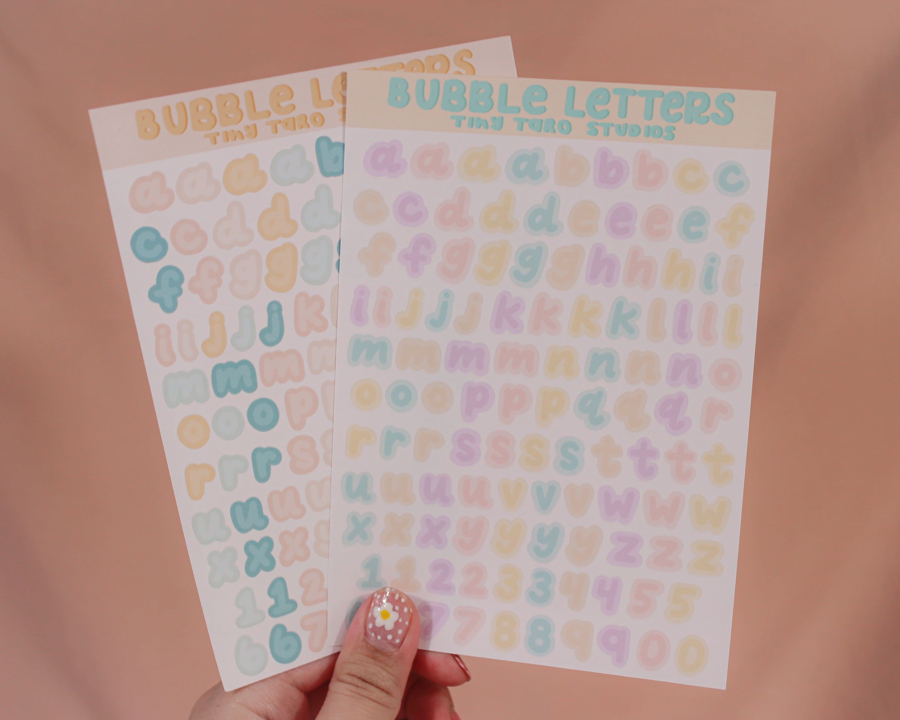 Bubble Letters Sticker Sheet Alphabet Stickers Bullet | Etsy