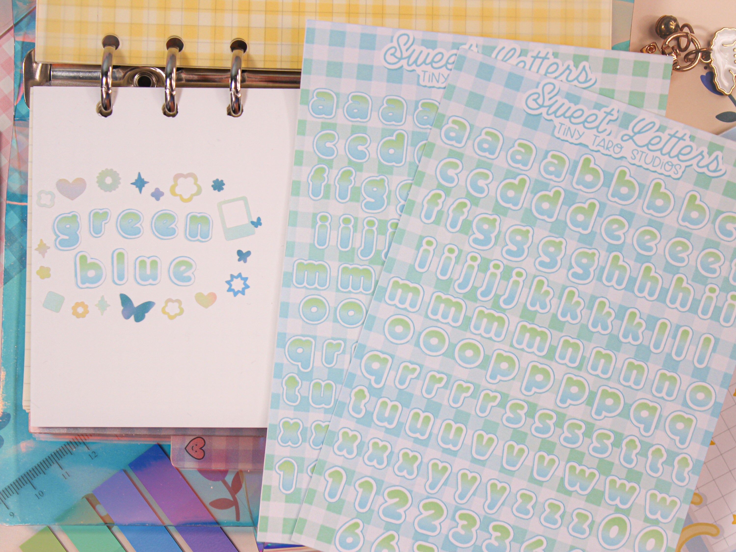Gradient Sweet Letters Sticker Sheet | Alphabet Stickers, Bullet ...