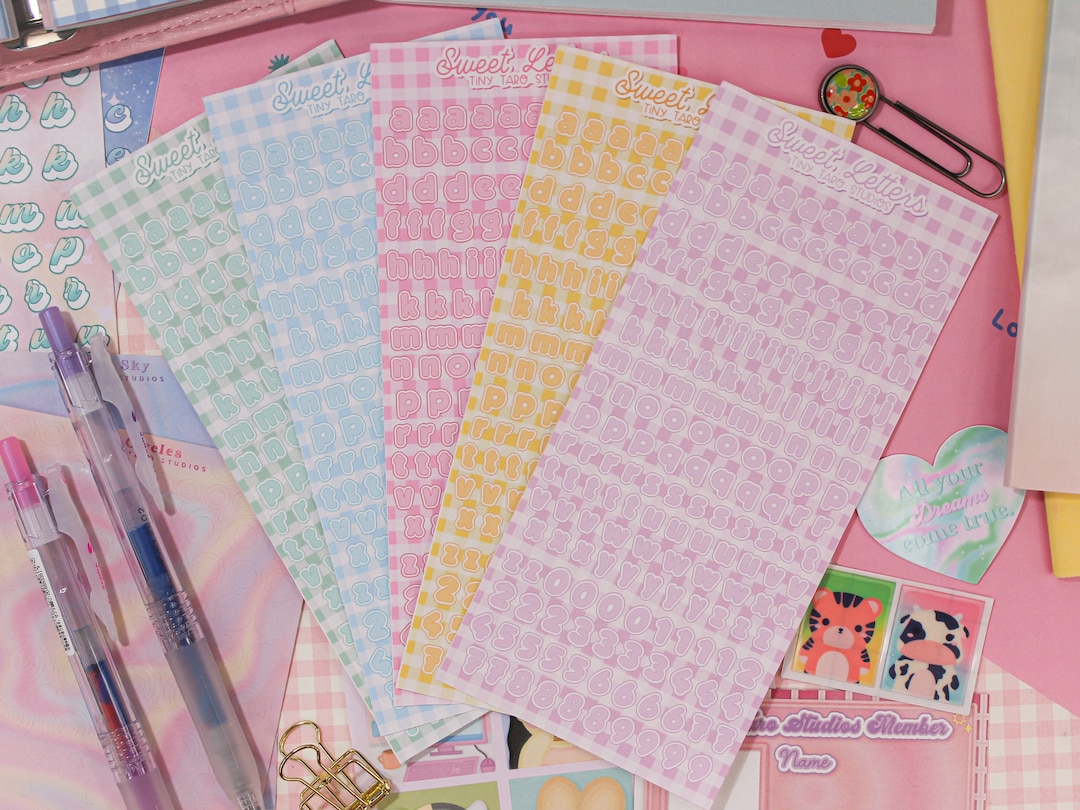 Mini Simple Sweet Letters Sticker Sheet | Alphabet Stickers, Bullet ...