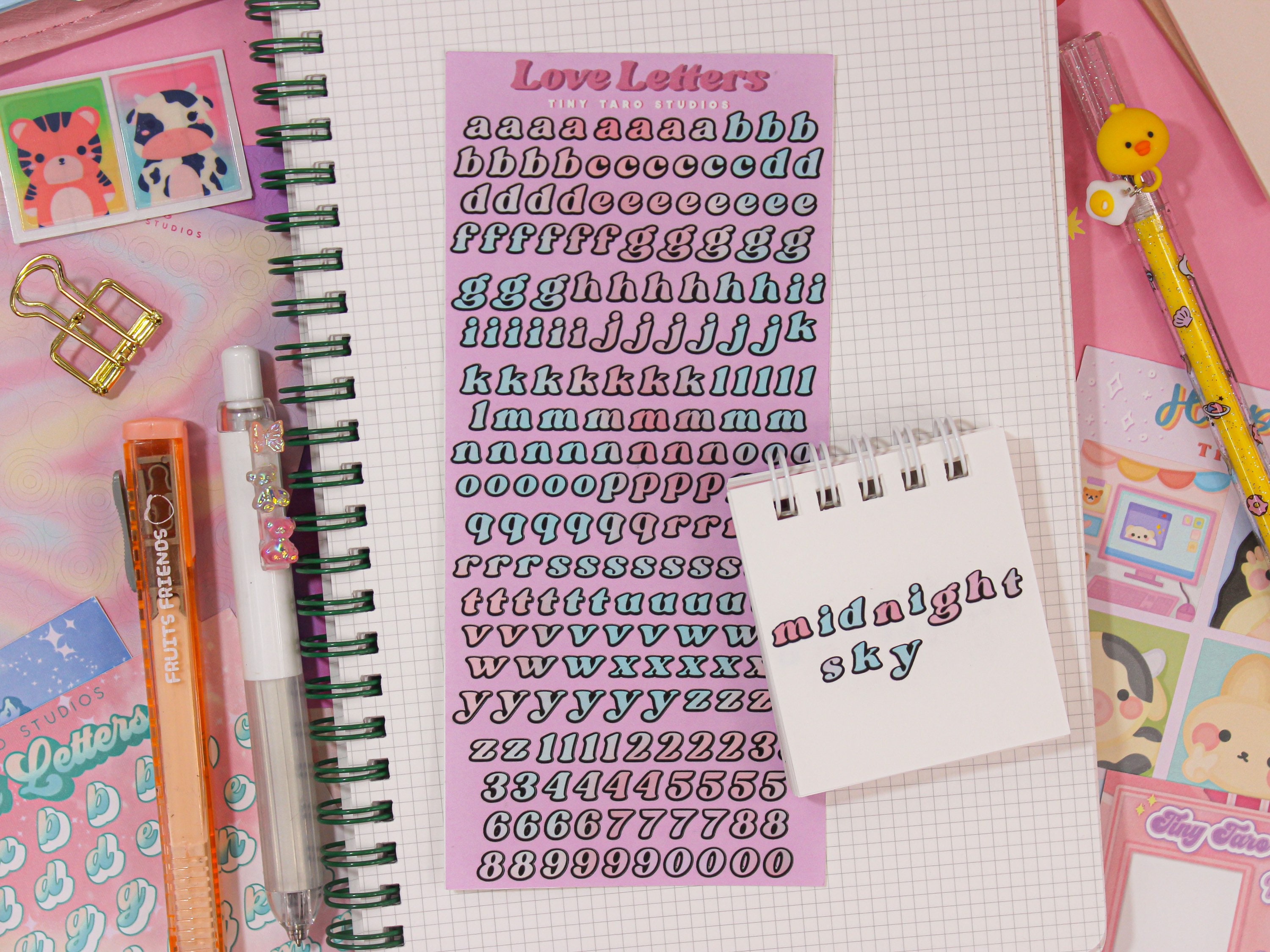 Mini Love Letters With Border Sticker Sheet | Alphabet Stickers, Bullet ...