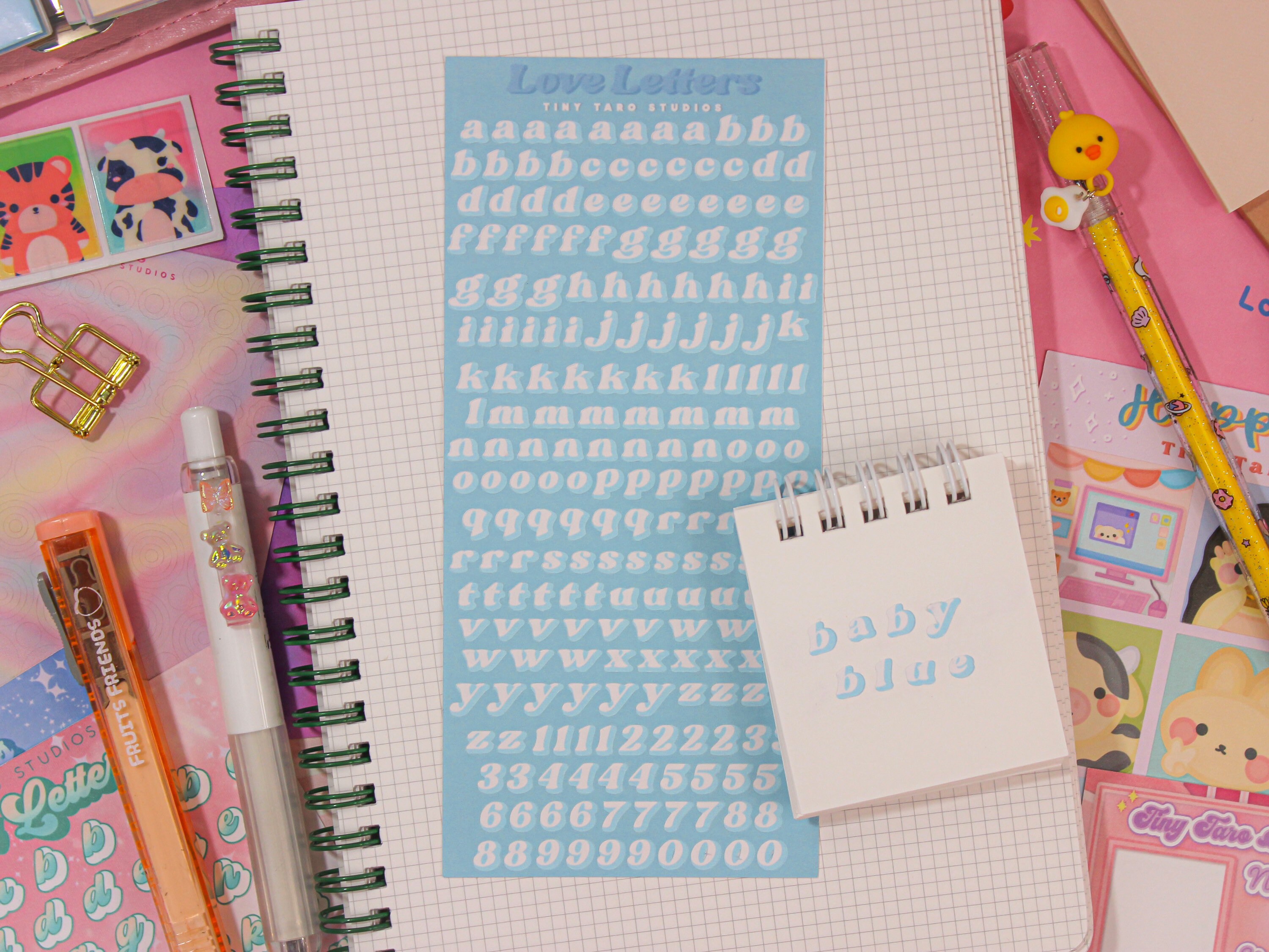 Mini Love Letters With Shadow Sticker Sheet | Alphabet Stickers, Bullet ...
