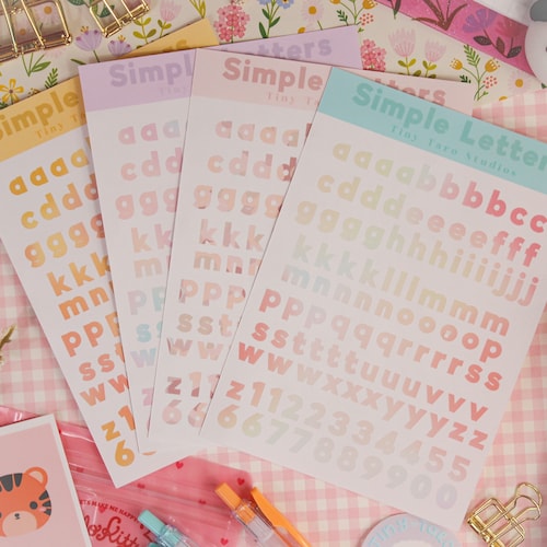 Bubble Letters Sticker Sheet Alphabet Stickers Bullet - Etsy
