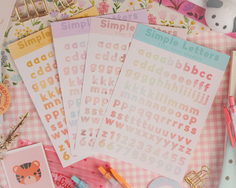 Simple Letters Sticker Sheet Alphabet Stickers Bullet | Etsy