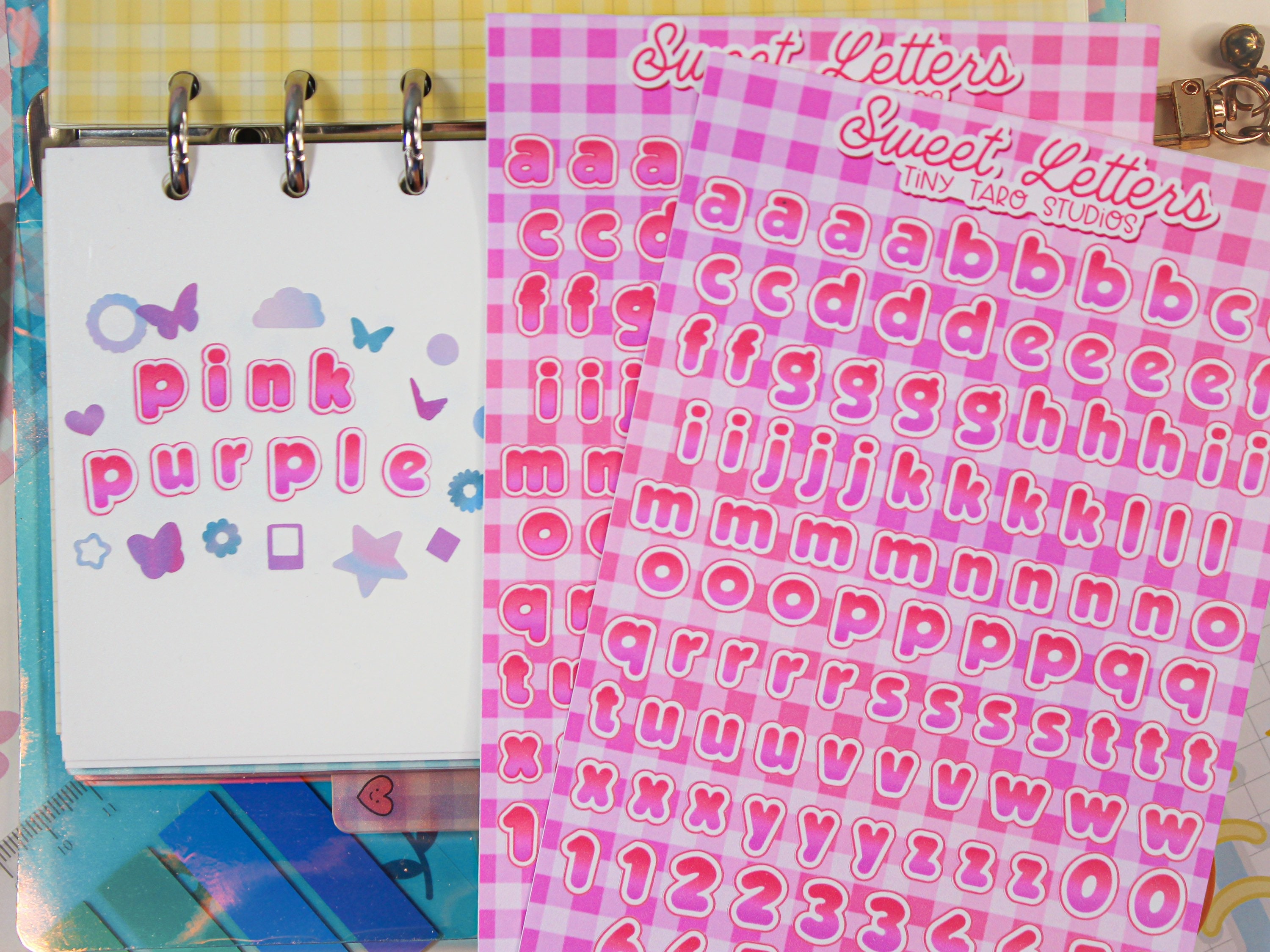 Gradient Sweet Letters Sticker Sheet | Alphabet Stickers, Bullet ...