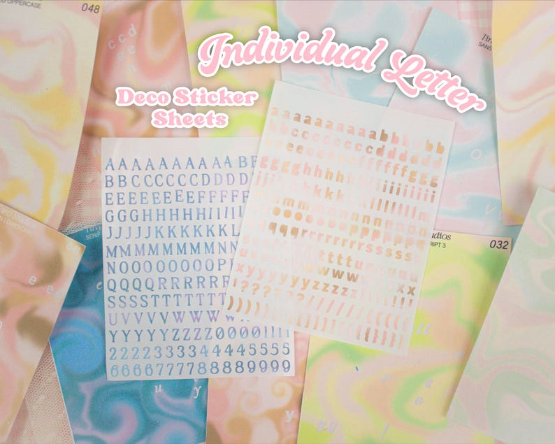 Letter Deco Sticker Single Sheet | Bullet Journal, Cute Stickers ...