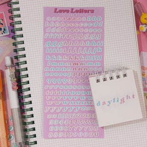Mini Love Letters With Border Sticker Sheet Alphabet - Etsy