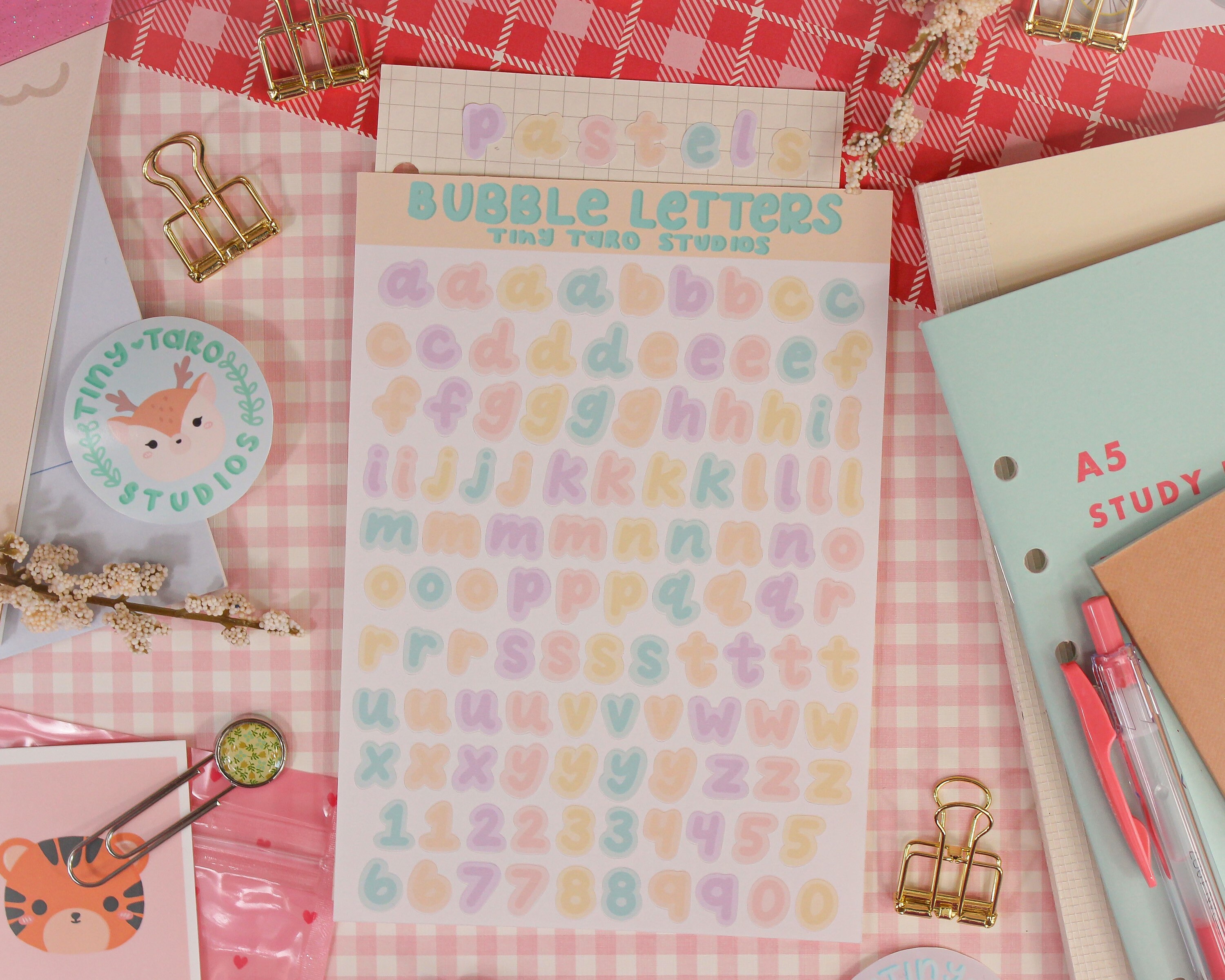 Bubble Letters Sticker Sheet Alphabet Stickers Bullet | Etsy