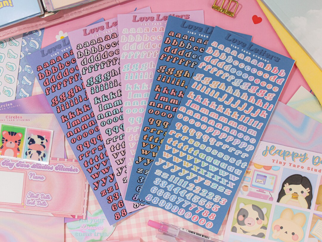 Mini Love Letters With Border Sticker Sheet | Alphabet Stickers, Bullet ...