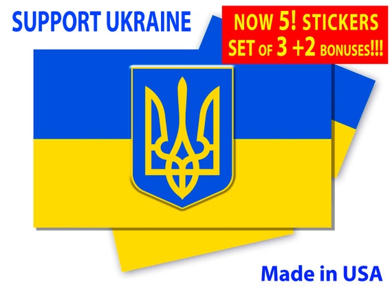 5 STICKERS SUPPORT UKRAINE Set of 3 2 Bonuses Ukrainian - Etsy