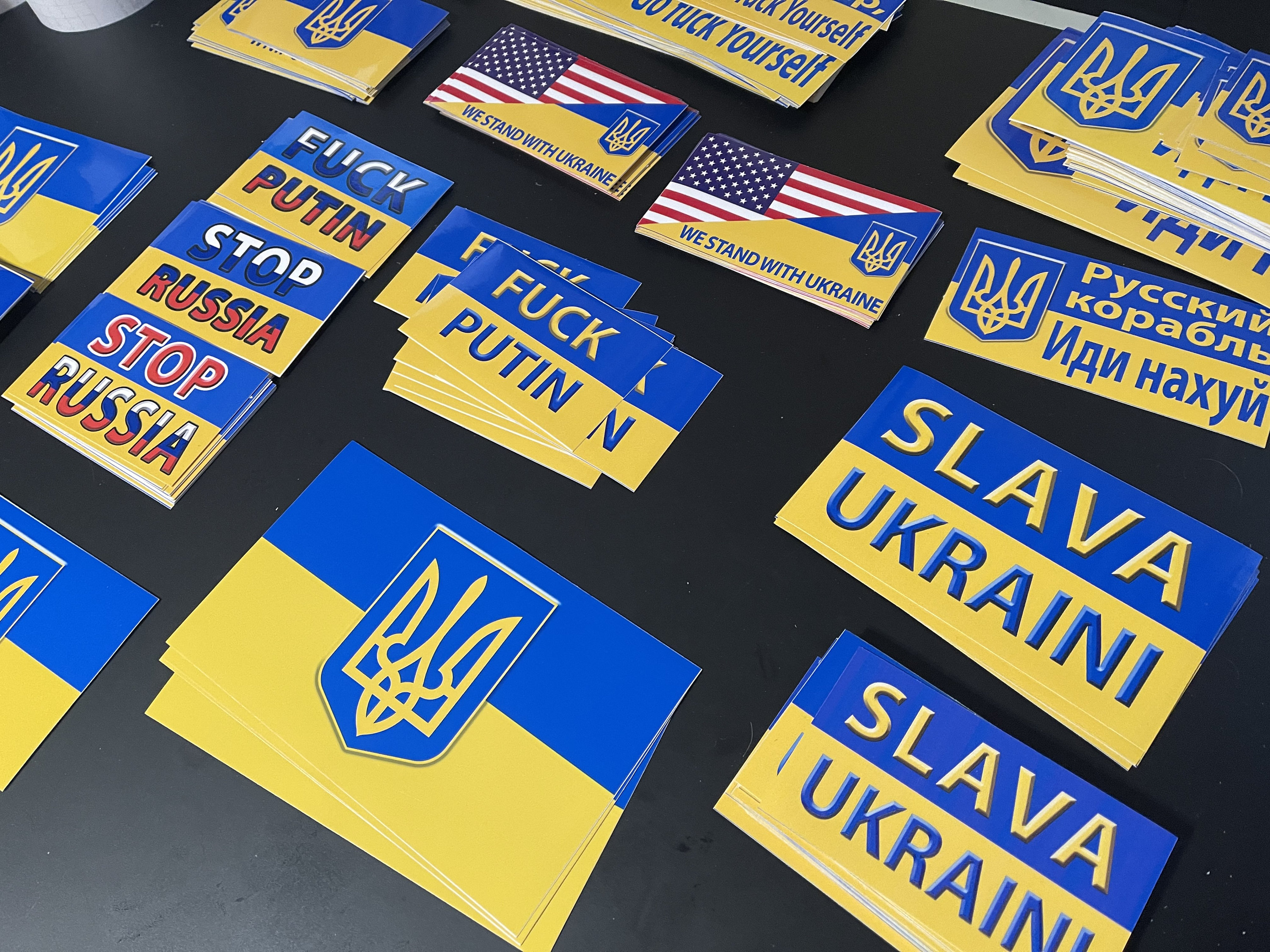 5 Stickers Set of 3 2+ Bonuses! We Stand With Ukraine US Flag Sticker ...