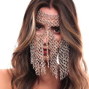 Antique Silver Face Chain for Ladies, Face Veil Mask, Handmade Face ...