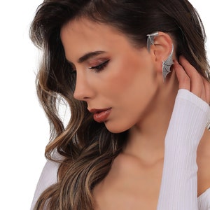 Bat Wing Ear Cuff, Single Bat Wing Stud Cuff Earring, Bat Wing Ear Wrap ...