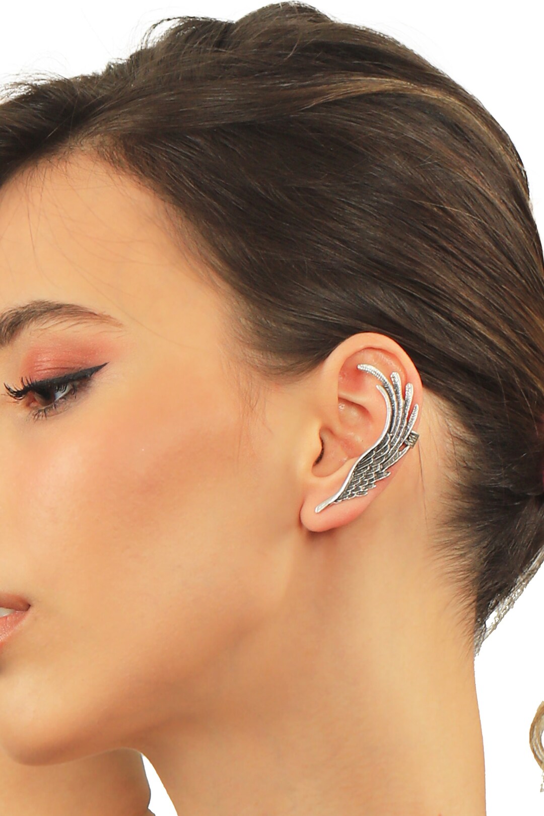 Angel Wing Ear Cuff, Single Angel Wing Stud Cuff Earring, Angel Wing ...
