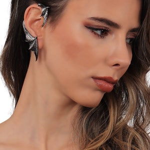 Bat Wing Ear Cuff, Single Bat Wing Stud Cuff Earring, Bat Wing Ear Wrap ...
