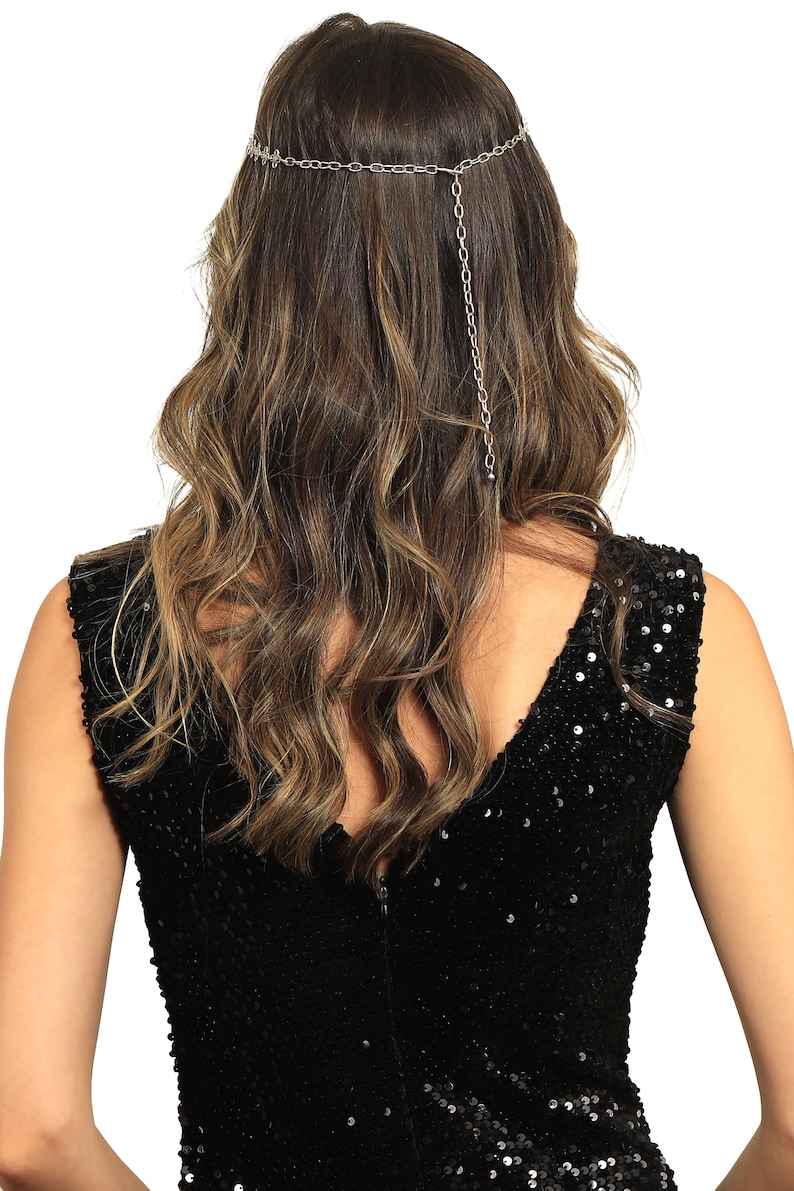 Antique Silver Plated Metal Hair Chain Hair Accessories - Etsy