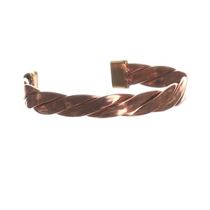 Braided Twisted and Flat Hammered Copper Handmade Oxidized Open Band ...