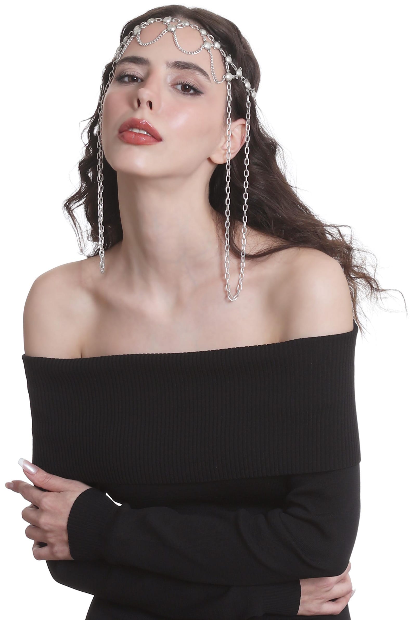Antique Silver Handmade Boho Style Hair Chain for Women, Hair Jewelry ...