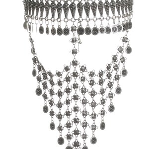 Antique Silver Face Chain, Face Veil Mask, Handmade Face Accessory ...