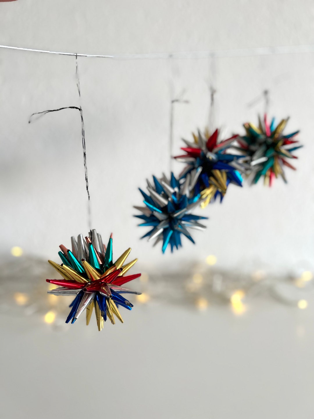 Vintage Foil Christmas Baubles, Retro Atomic Decorations (set of 4) - Etsy