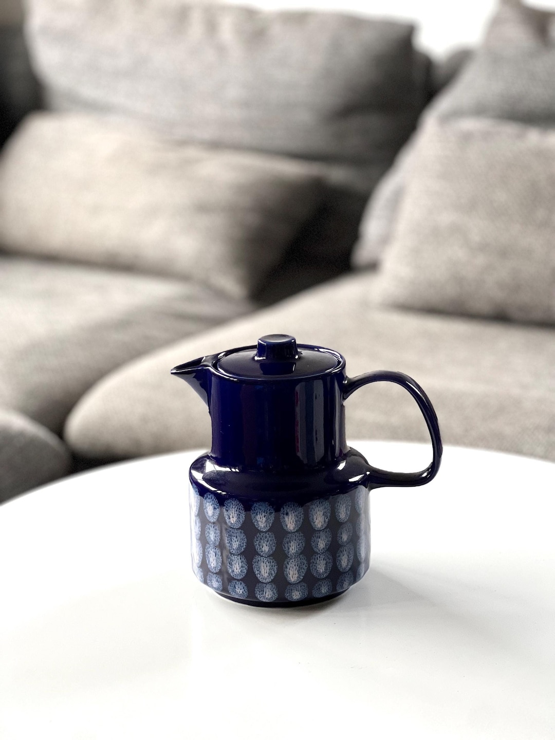 Vintage Cobalt Blue Melitta Kopenhagen Polka Dot Coffee Pot and Cup Set ...