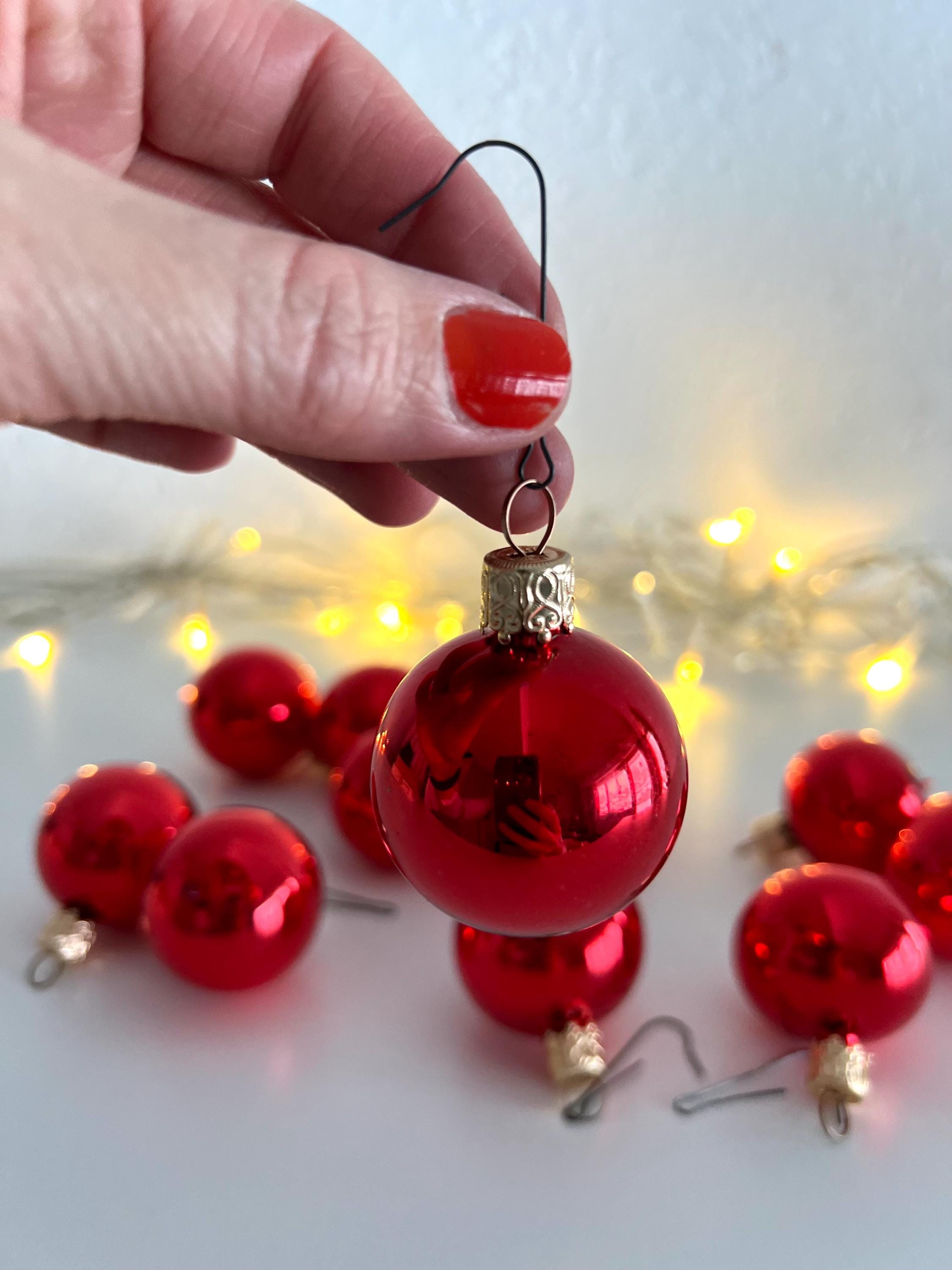 Set of 12 Small Vintage Inge Glas German Red Baubles - Etsy