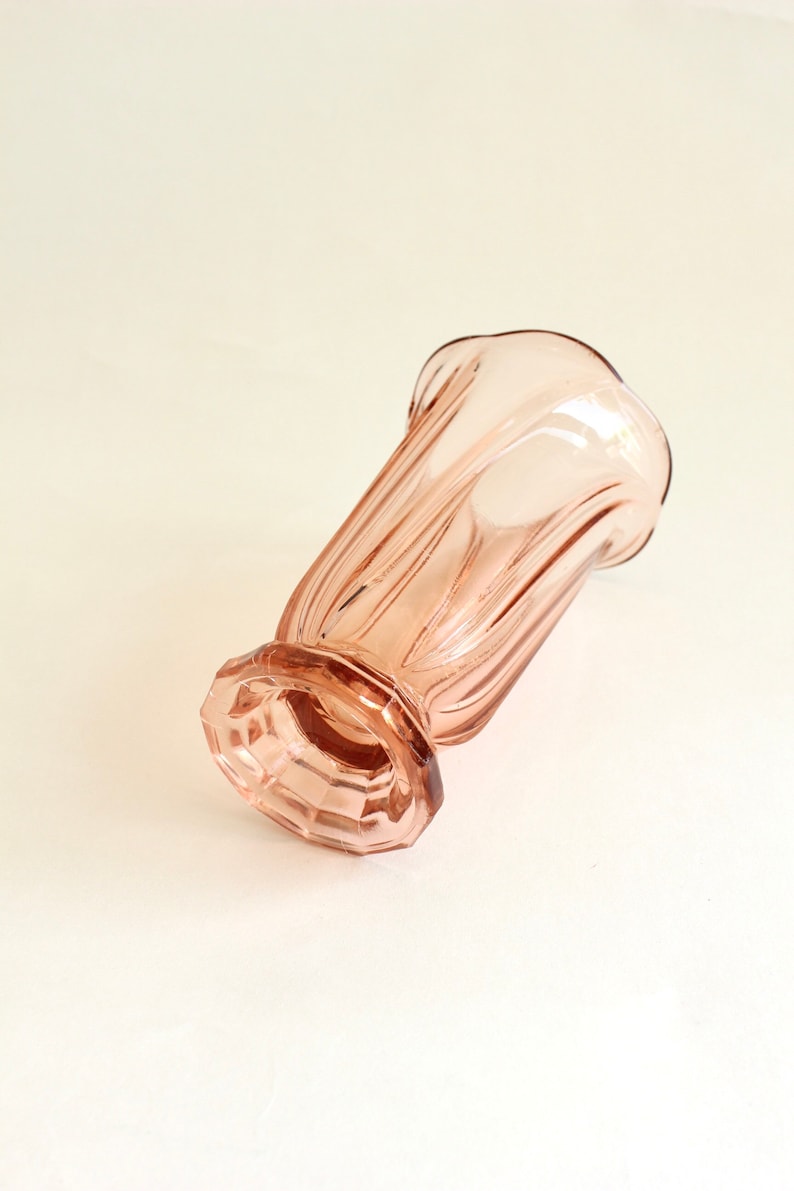Vintage Art Deco Pink Glass Vase Vintage Pink Glass Vase - Etsy