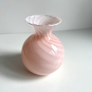 Vintage Murano Pale Pink Swirl Glass Vase, Vintage Murano Vase, Pale ...