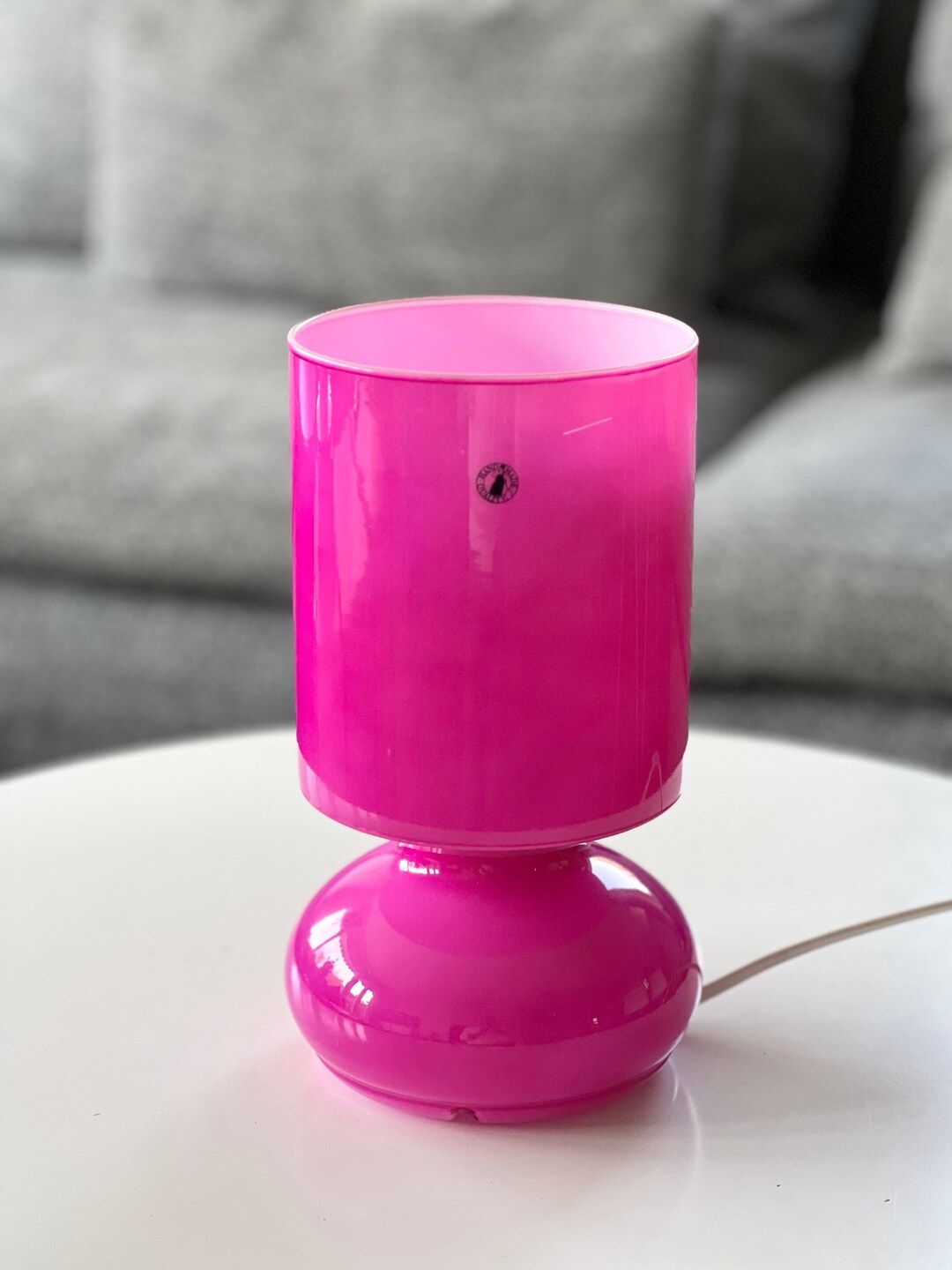 Vintage Hot Pink Ikea Lykta Lamp Vintage Ikea Lamp Vintage Mushroom Lamp Pink Glass Lamp