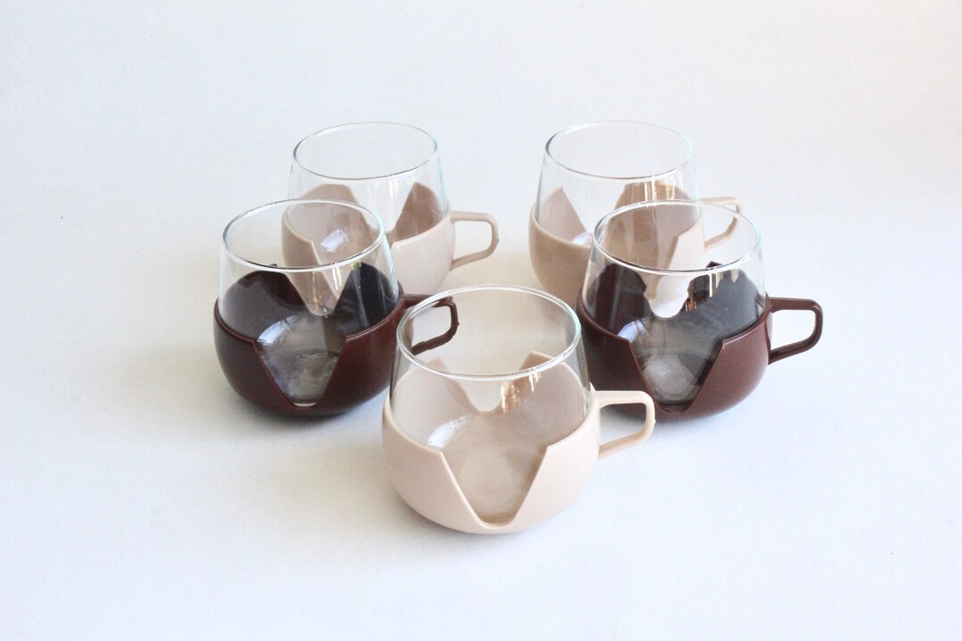 Retro Plastic and Glass Cups From Holland, Retro Coffee Cups, Vintage ...