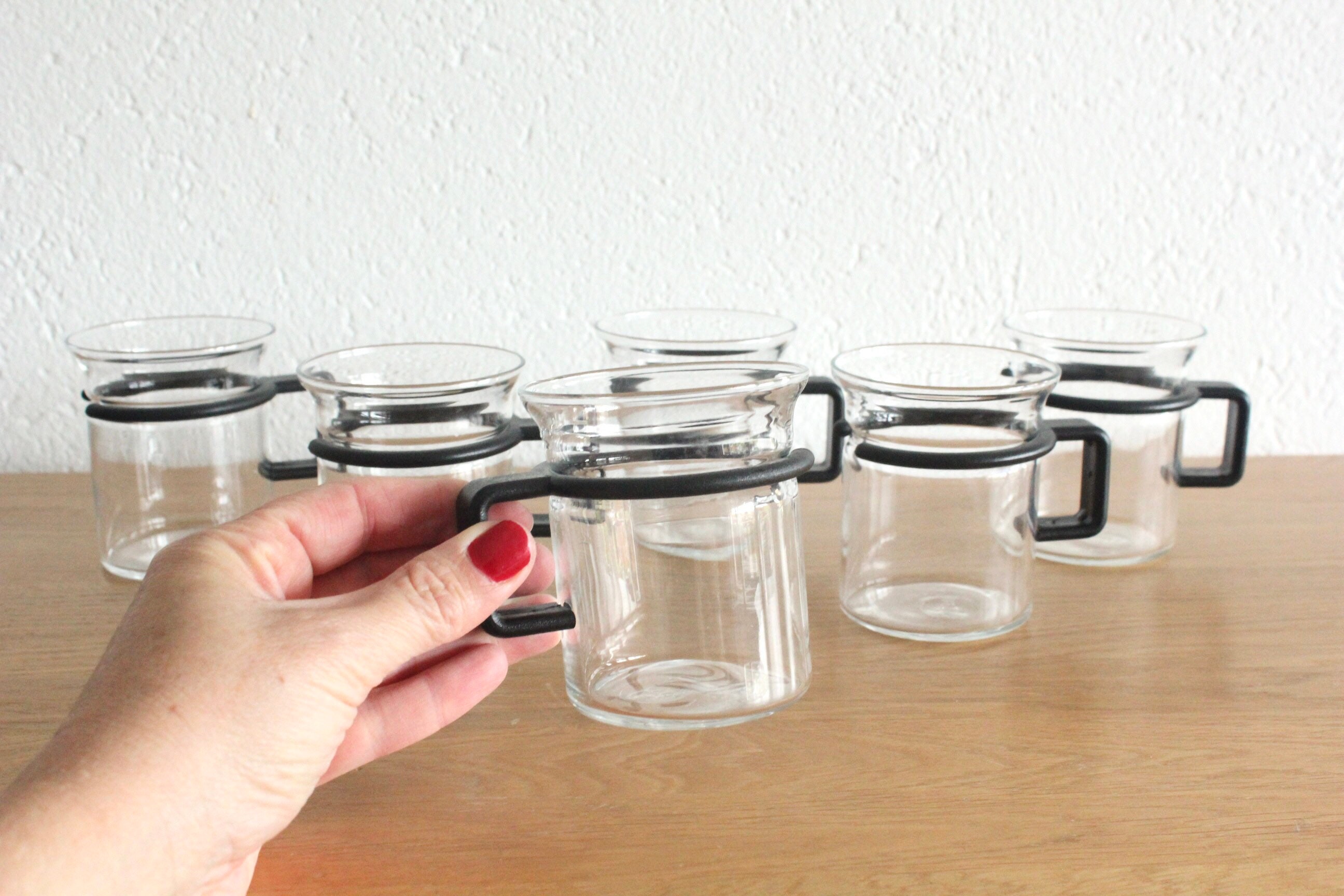 Single Vintage Black 80s Bodum Glass Tea Cup, Black Bodum Picard Cup ...