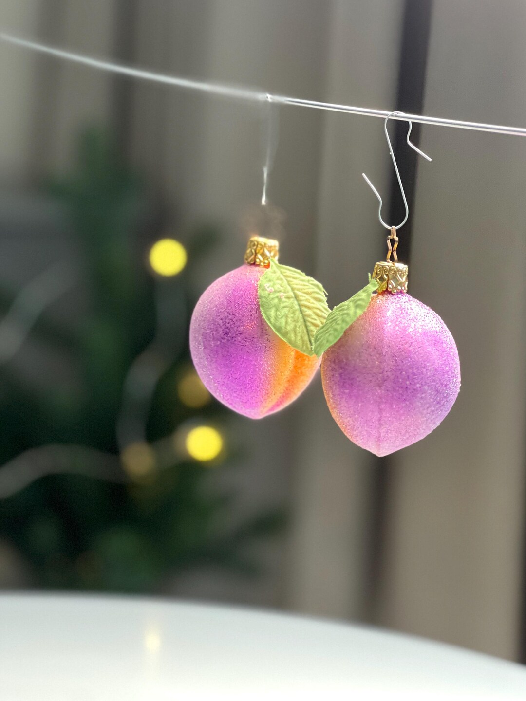 Set of 2 Vintage Inge Glas West German Purple Plum Christmas Ornaments ...