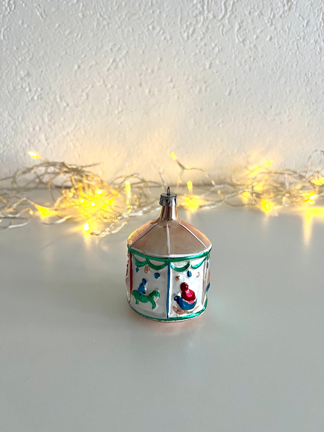 Vintage Glass Carousel Horse Christmas Ornament, Vintage Glass Carousel ...