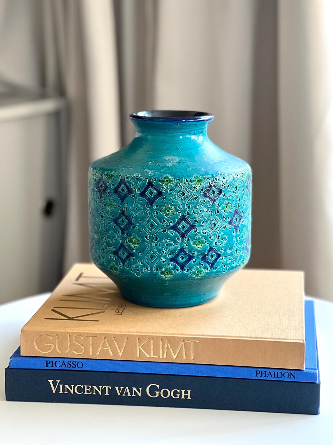 Vintage Blue Bitossi Spagnolo Vase by Aldo Londi, Made in Italy ...