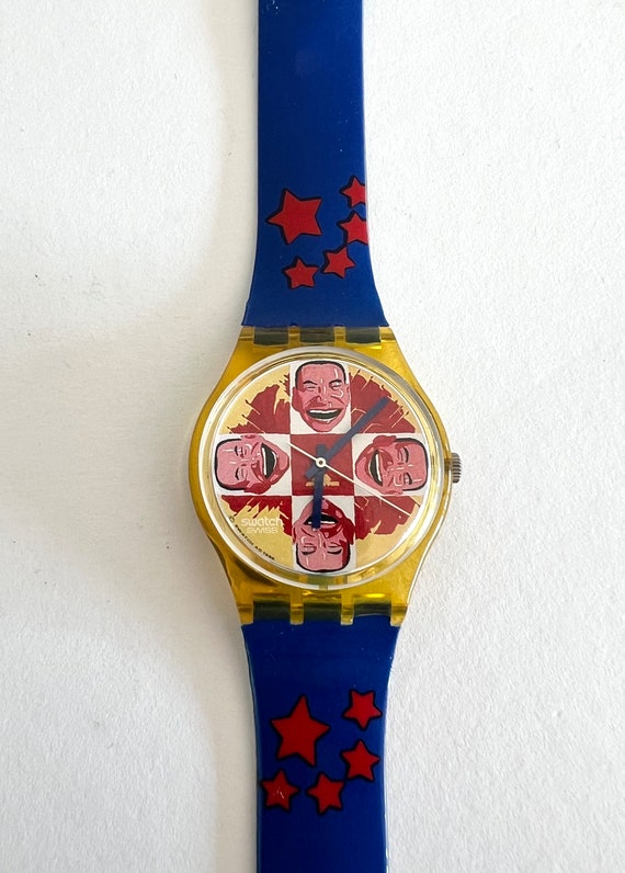 Vintage 1995 Swiss Swatch watch GJ117 WILD LAUGH desi… - Gem