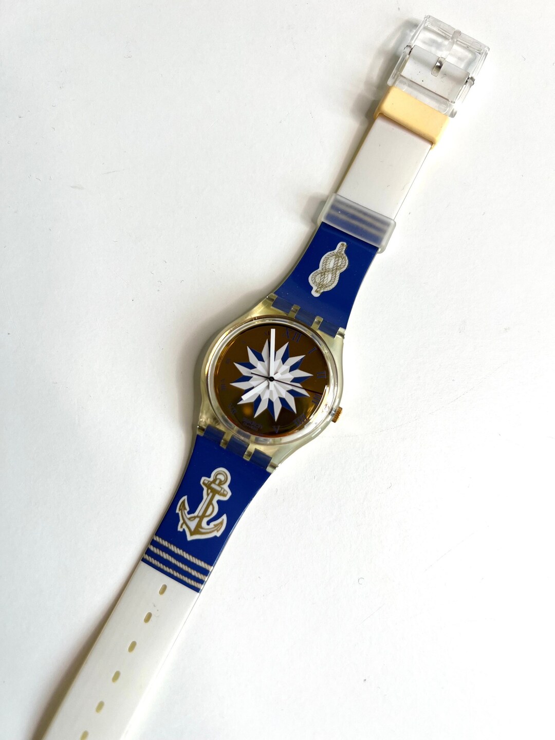 Vintage 1992 Swiss Swatch Watch GK140 BLUE ANCHORAGE, 1990s Swatch ...