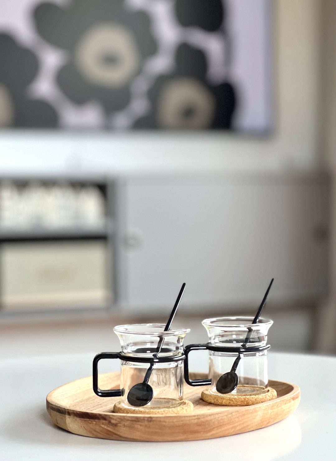 Set of 2 Mini Vintage Black 80s Bodum Glass Espresso Cups, Mini Black ...