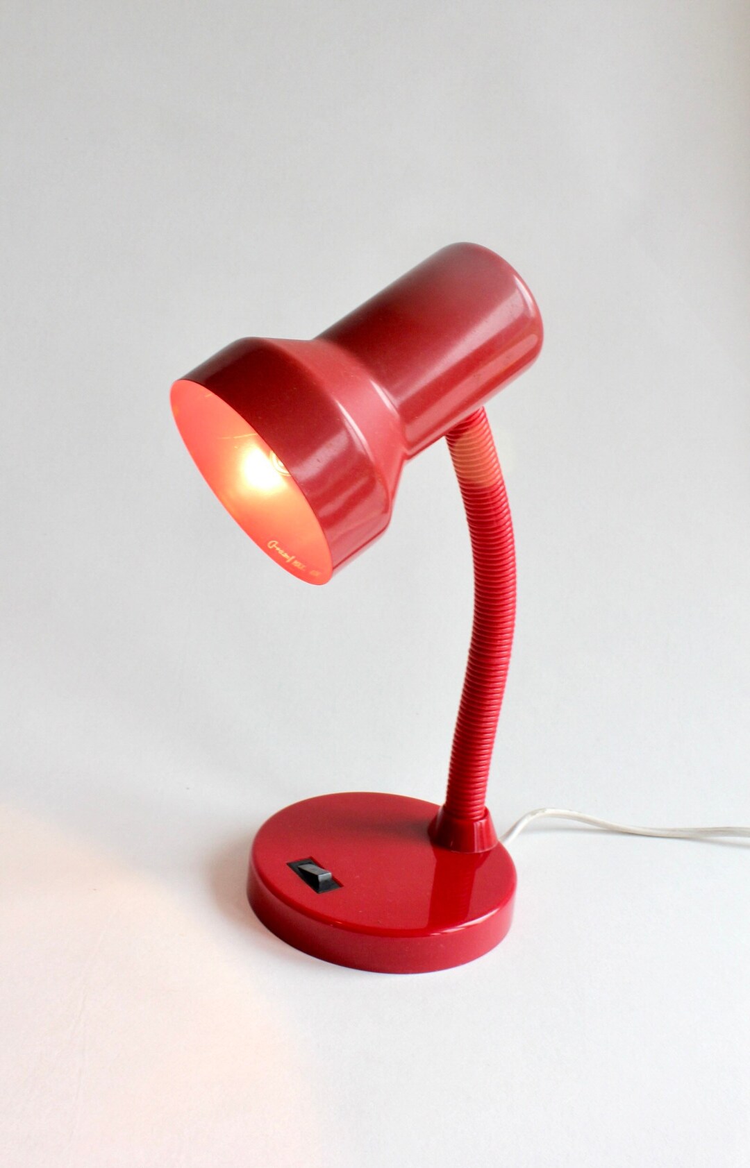 Retro Red Desk Lamp, Vintage Desk Lamp, 1980s Red Gooseneck Desk Lamp ...