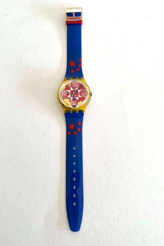 Vintage 1995 Swiss Swatch watch GJ117 WILD LAUGH desi… - Gem