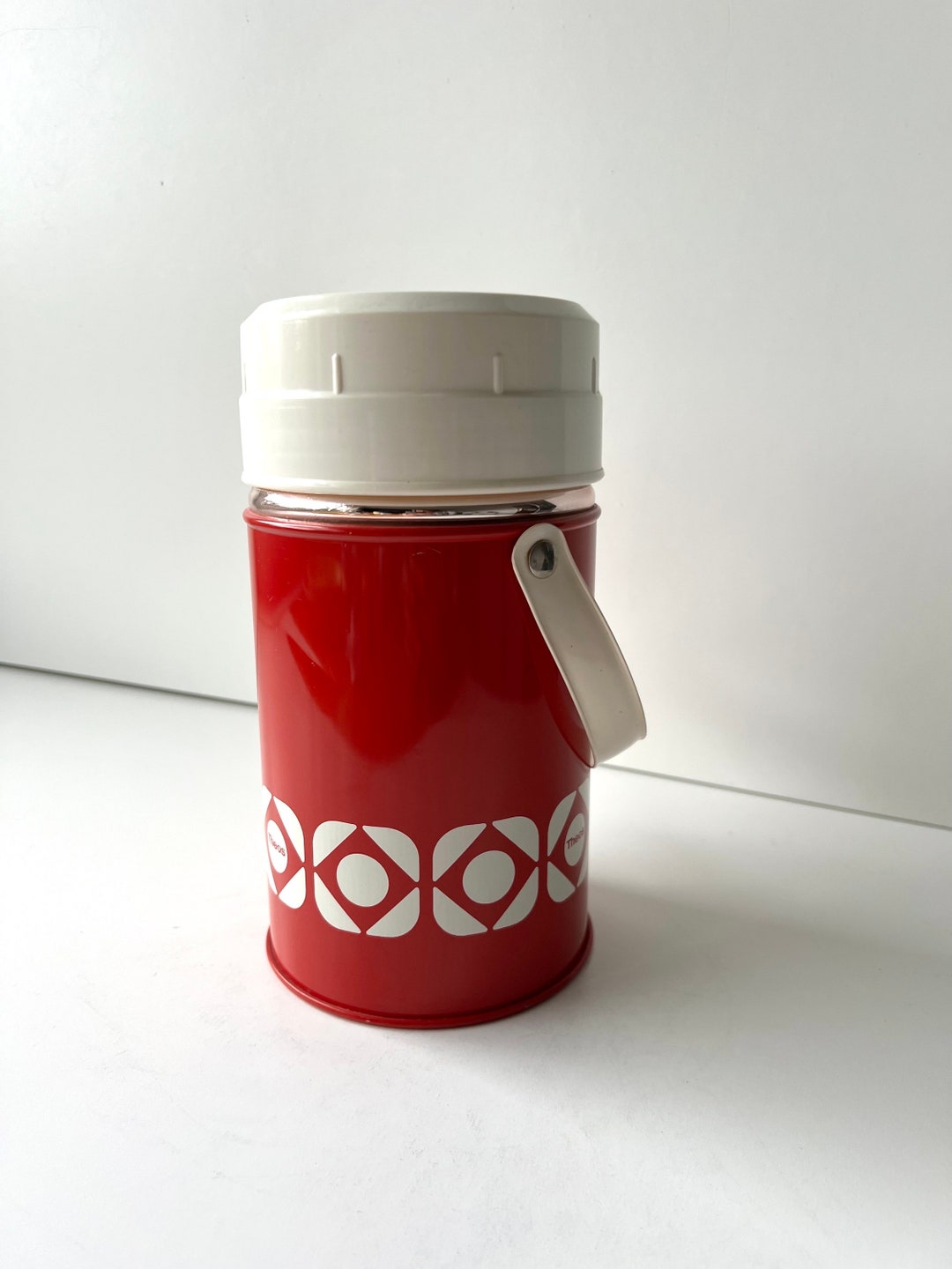 Vintage Swiss Red Theos Thermos Flask From the 1970s, 70s Isolierkanne ...