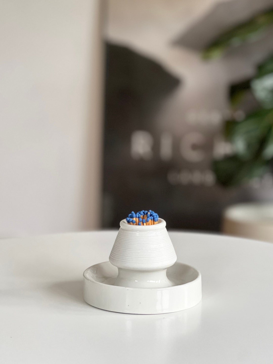 Vintage Porcelain Matchstick Strike, Vintage Match Holder, Vintage ...