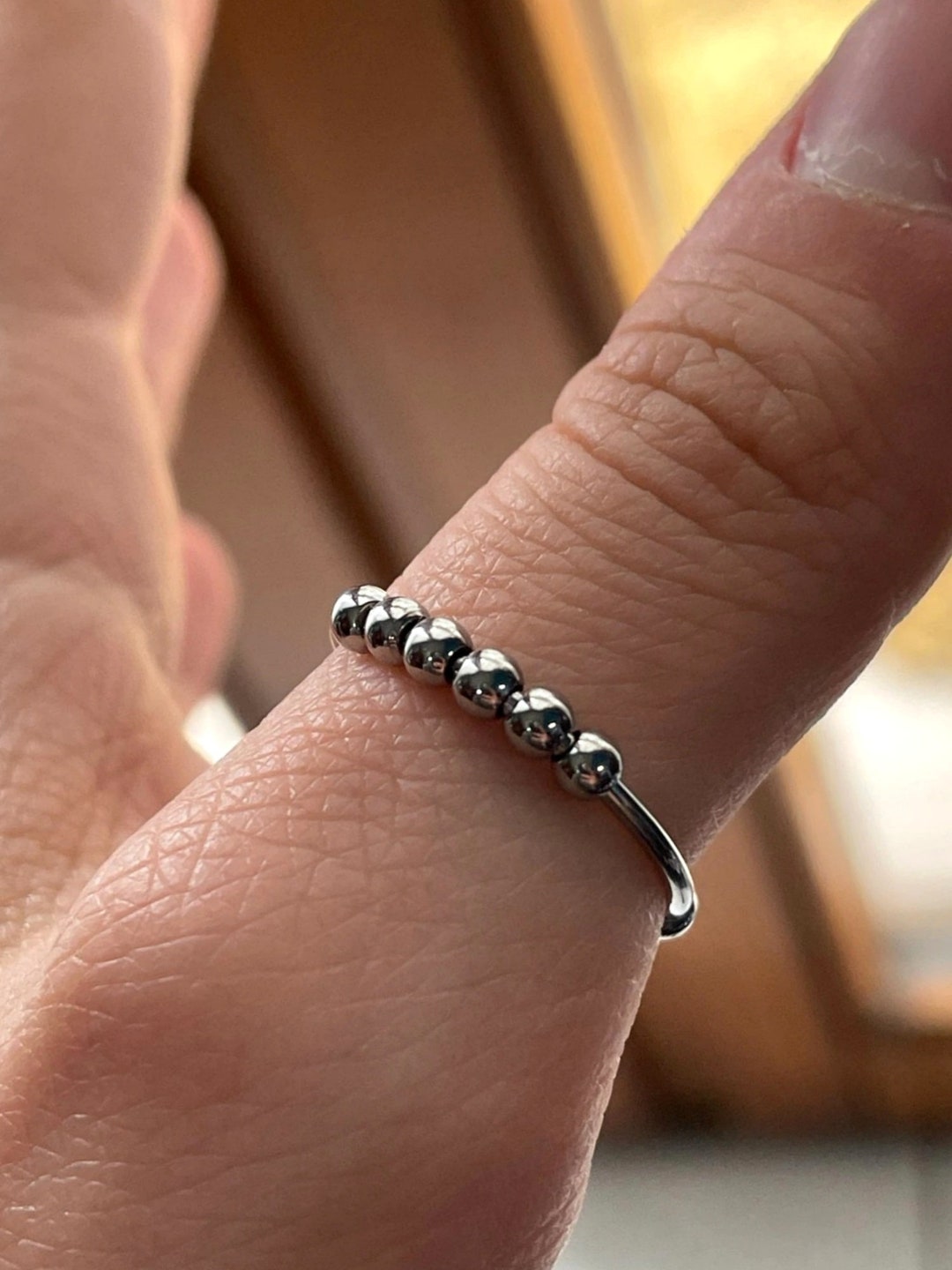 Stainless Steel Anxiety Ring, Silver or Gold Fidget Ring, Anxiety ...