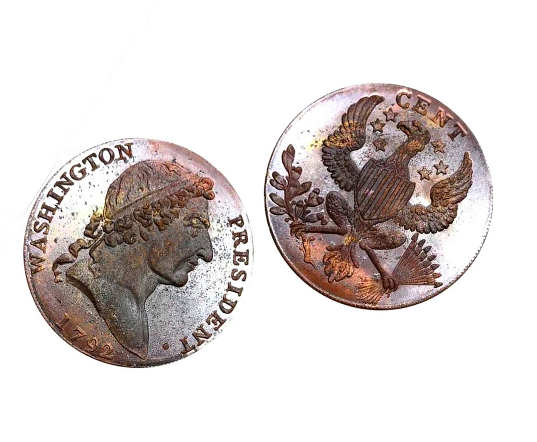 1792 George Washington One Cent Small Eagle Coin, Reproduction US Coin ...